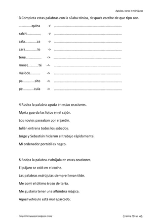 1. palabras agudas llanas y esdrujulas | PDF