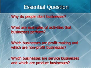 1.03 classify businesses (1) | PPTX