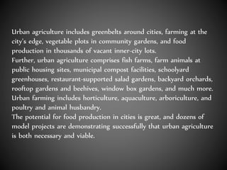 ENHANCING FOOD SECURITY IN URBAN AREAS | PPTX