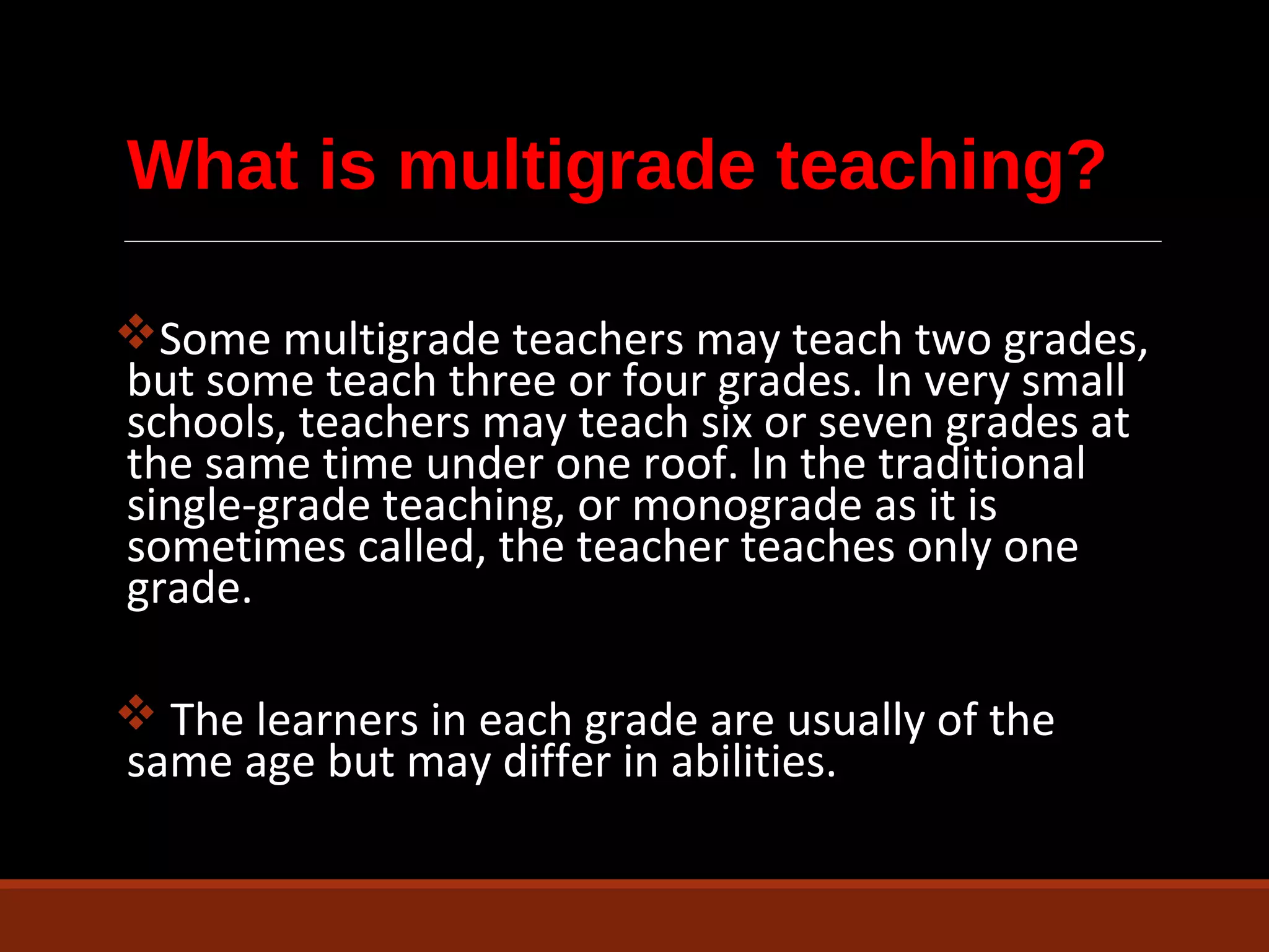 Multigrade Teaching | PPT