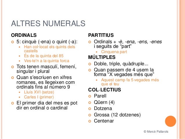 Numerals ordinal català - Imagui
