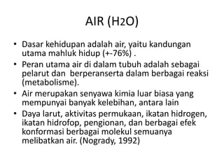 materi biokimia air dan larutan buffer | PPTX