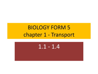 Biology Form 5 Chapter 1 : 1.1 -1.4 | PPTX