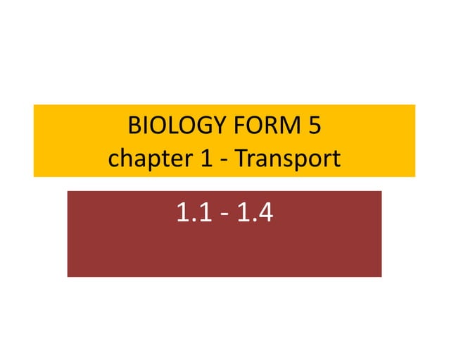 Biology Form 5 Chapter 1 : 1.1 -1.4 | PPTX