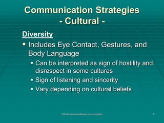 1.02 strategies that can improve communication | PPT