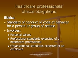1.04 ethics in healthcare | PPT