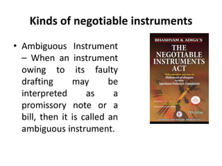 Negotiable Instruments Act - Legal Environment of Business - Business ...