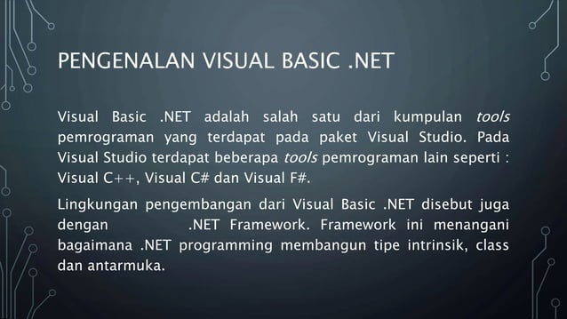 1. Pengenalan Visual Basic .Net - Pemrograman I | PPTX