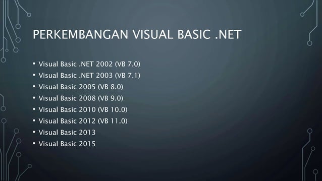 1. Pengenalan Visual Basic .Net - Pemrograman I | PPTX
