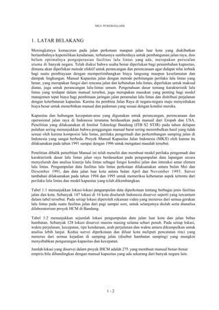 (MKJI) manual kapasitas jalan indonesia | PDF