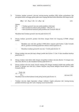 (MKJI) manual kapasitas jalan indonesia | PDF