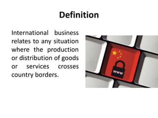 Introduction to international business - Manu Melwin Joy | PPTX