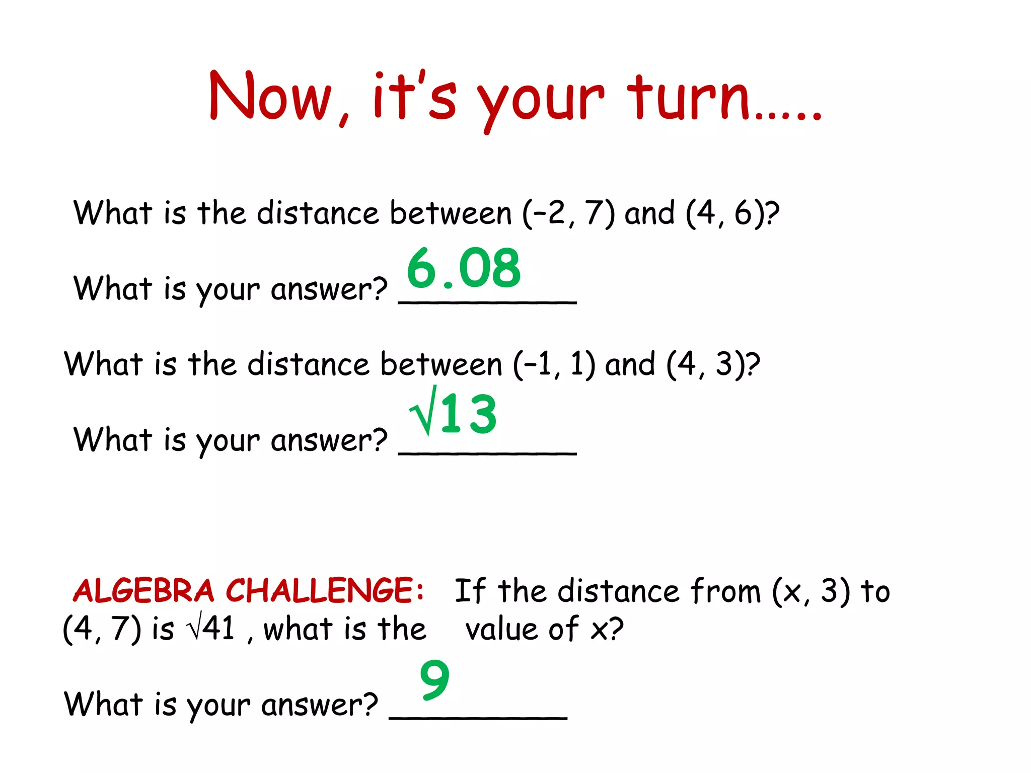 distance formula | PPTX