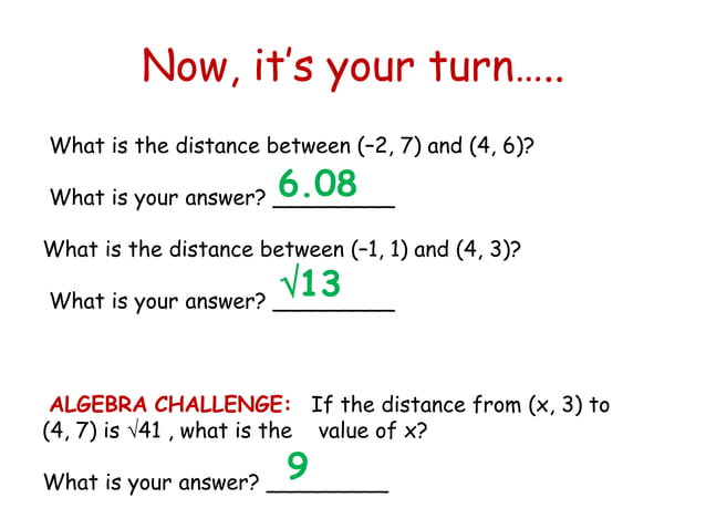 distance formula | PPTX