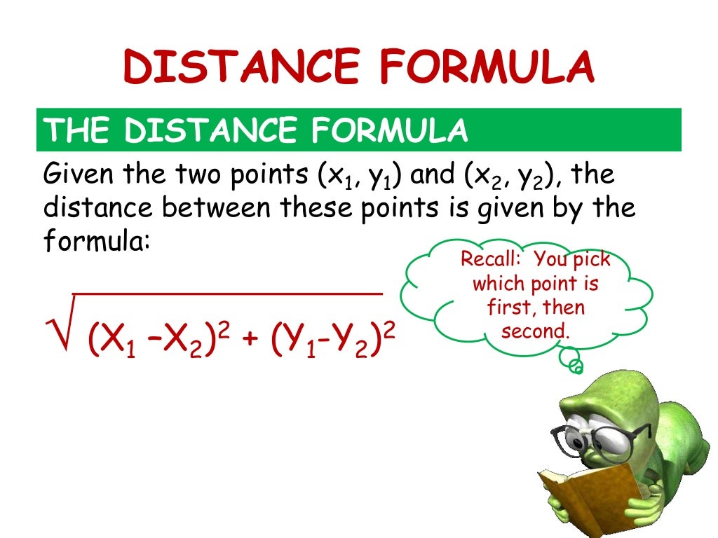 Distance Formula Distance Formula