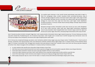 Proposal Pelatihan Bahasa Inggris - In-Company Training PrivatBandung.Com