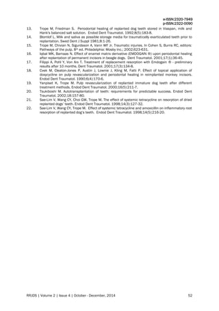 Replantation of Avulsed Permanent Anterior Teeth: A Case Report. | PDF
