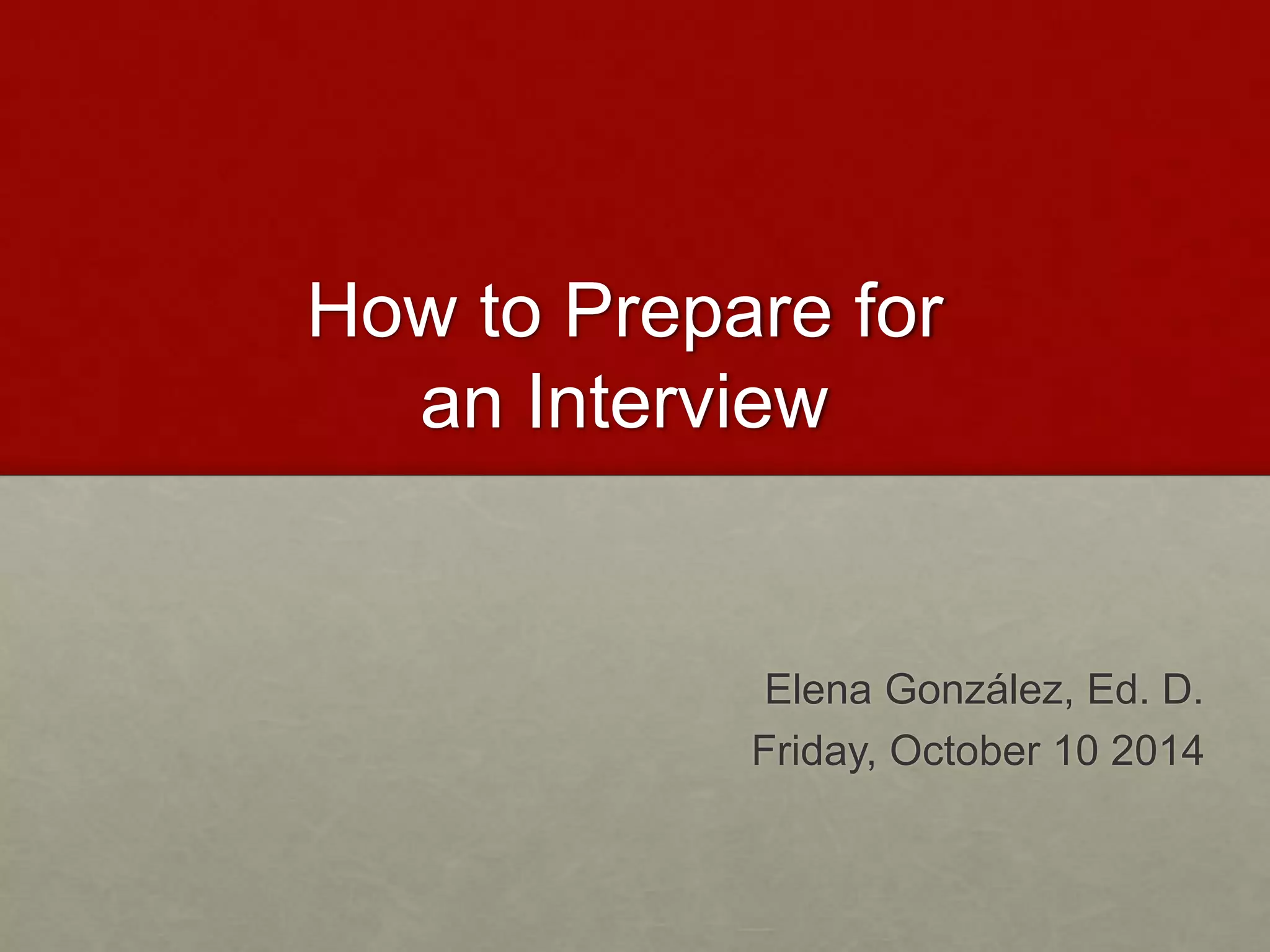 How to prepare for an interview | PPTX