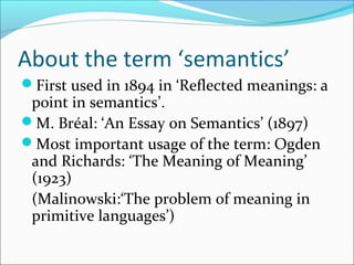 1. introduction to semantics | PPT