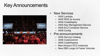 AWS re:Invent re:Cap - AWS re:Invent 2014 주요 발표 및 강연 정리 - Thomas Park | PDF
