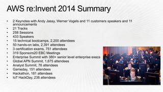 AWS re:Invent re:Cap - AWS re:Invent 2014 주요 발표 및 강연 정리 - Thomas Park | PDF