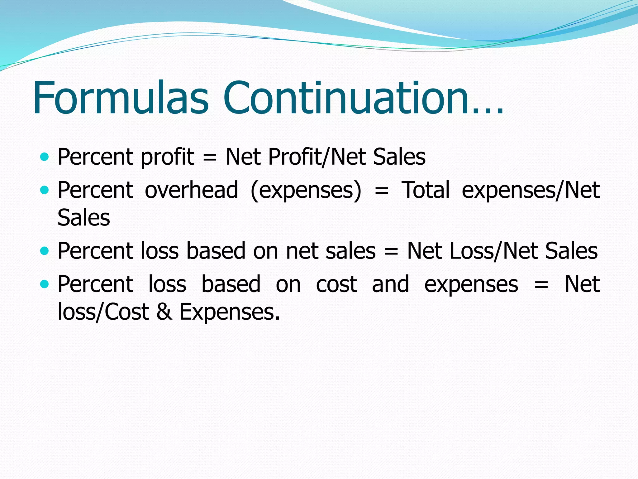 Profit & loss, sales and cost of goods sold | PPTX