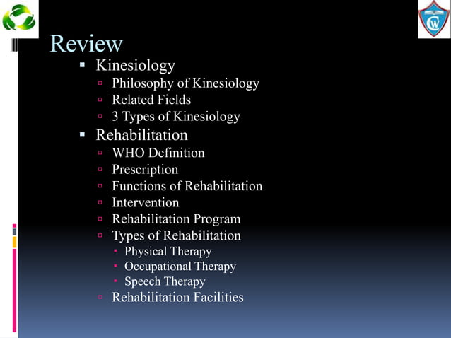 Introduction to Kinesiology and Rehabilitation | PPTX | Brain and Nervous System Disorders ...