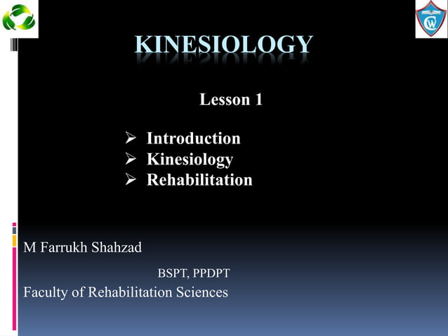 Introduction to Kinesiology and Rehabilitation | PPTX | Brain and Nervous System Disorders ...