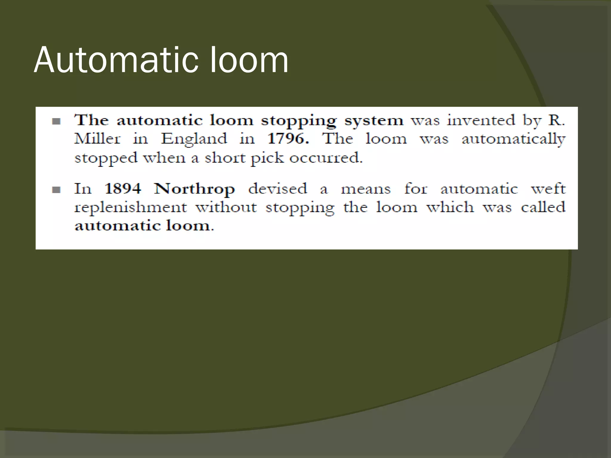 1. looms – basic concept, types | PPT