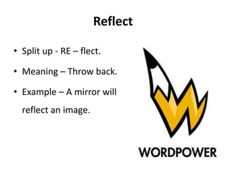 RE - back again (Etymology - Root words in english language - Manu ...