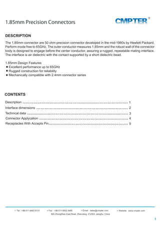 1.85mm connector Catalog | PDF