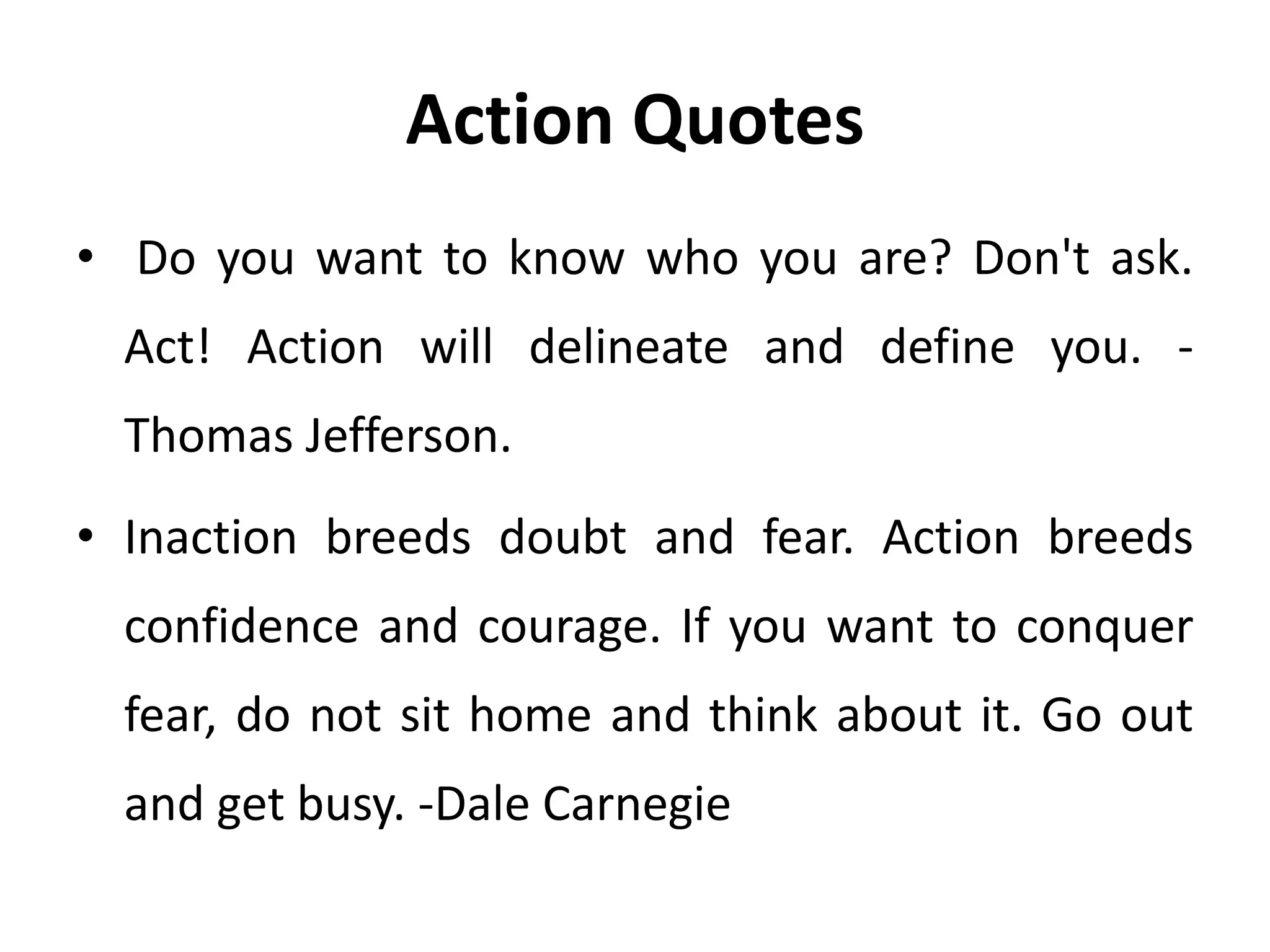 Action - Inspirational and motivational quotes | PPTX
