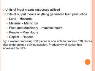 1. productivity concept and calculation. | PPTX