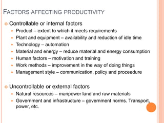 1. productivity concept and calculation. | PPTX