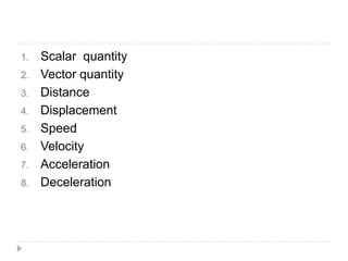 1.2 form 3 speed, velocity and acceleration | PPTX