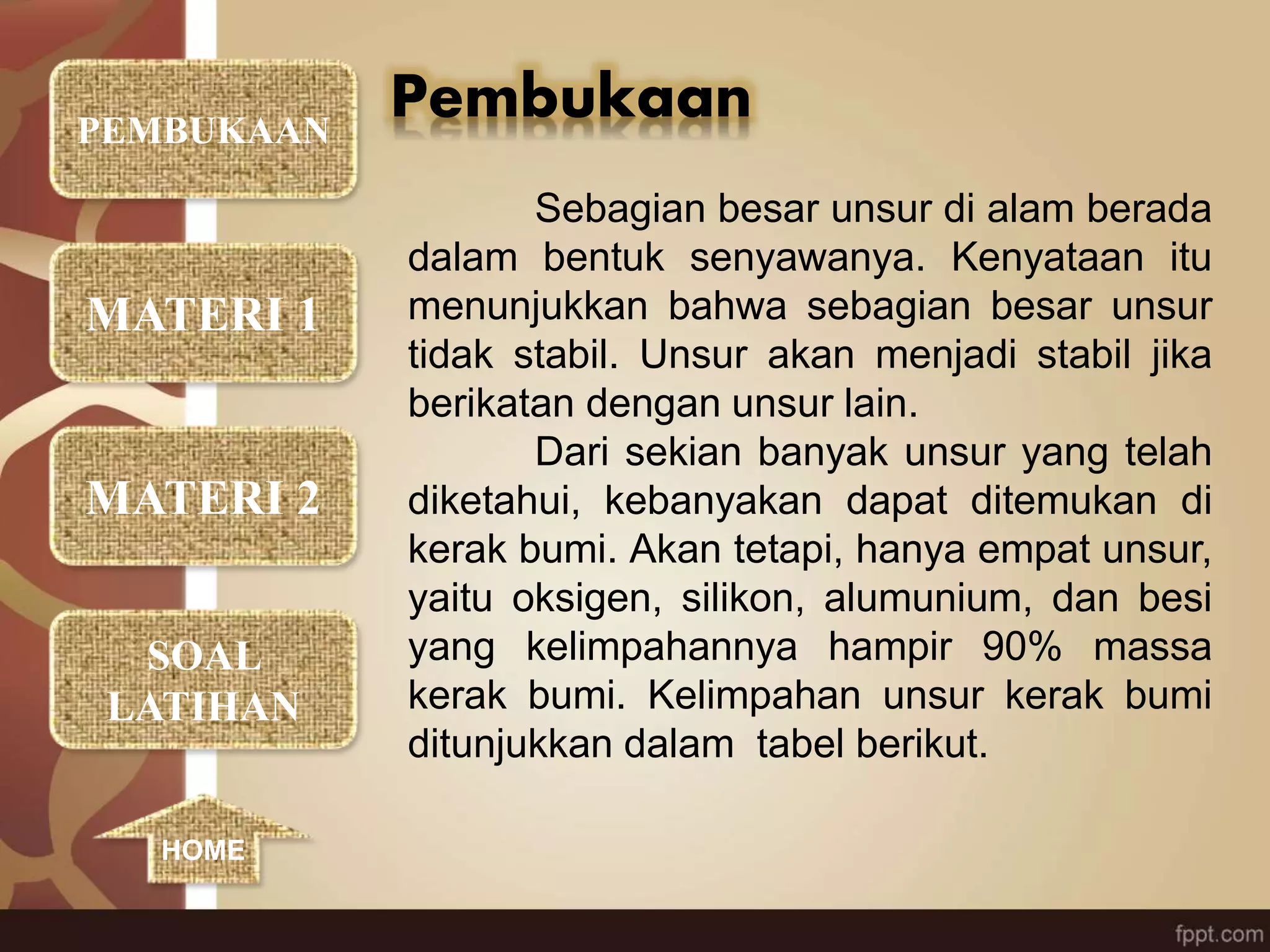 1. kelimpahan unsur di alam | PPTX