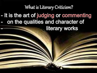 1. literary theory vs literary criticism | PPT
