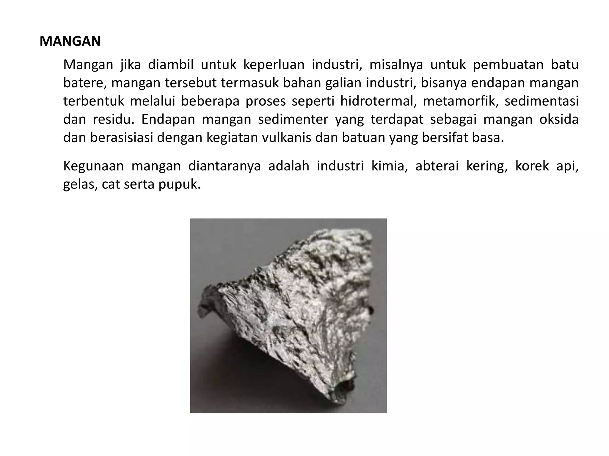 Bahan materi kuliah rekayasa bahan galian industri | PPTX