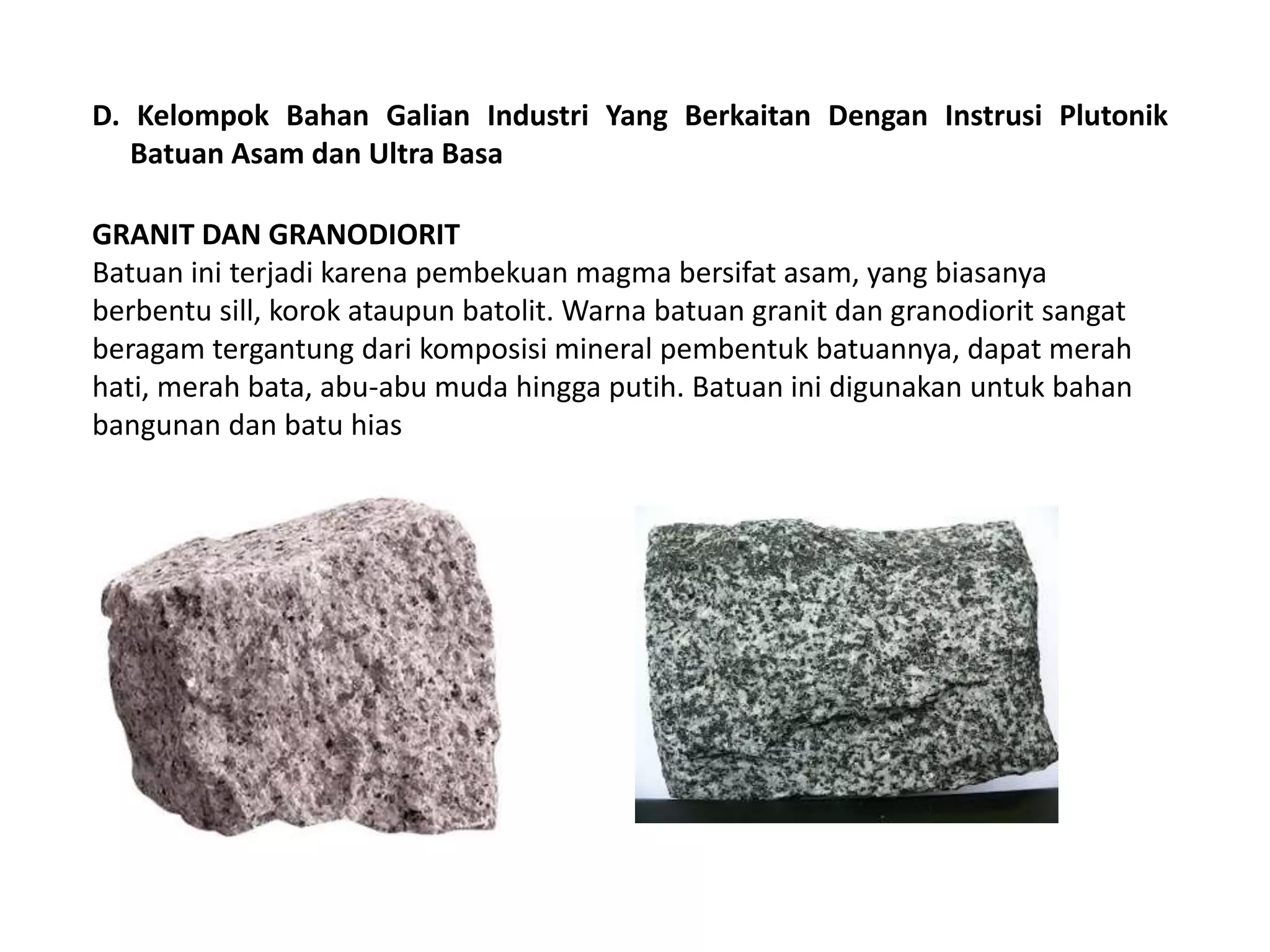 Bahan materi kuliah rekayasa bahan galian industri | PPTX