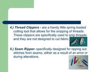 sewing tools and equipments | PPT