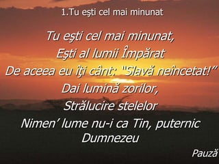 1. tu esti cel mai minunat | PPTX