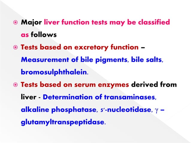 LIVER FUNCTION TESTS (LFT) | PPTX | Endocrine and Metabolic Diseases ...