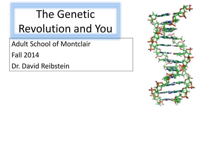 The Genetic Revolution: 1. Intro, Biological & Chemical Background | PPTX
