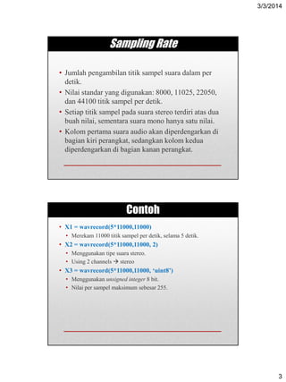 1. pengenalan-fungsi-dasar-pemrosesan-suara-di-matlab | PDF