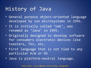 1. Overview of Java | PPT | Programming Languages | Computing