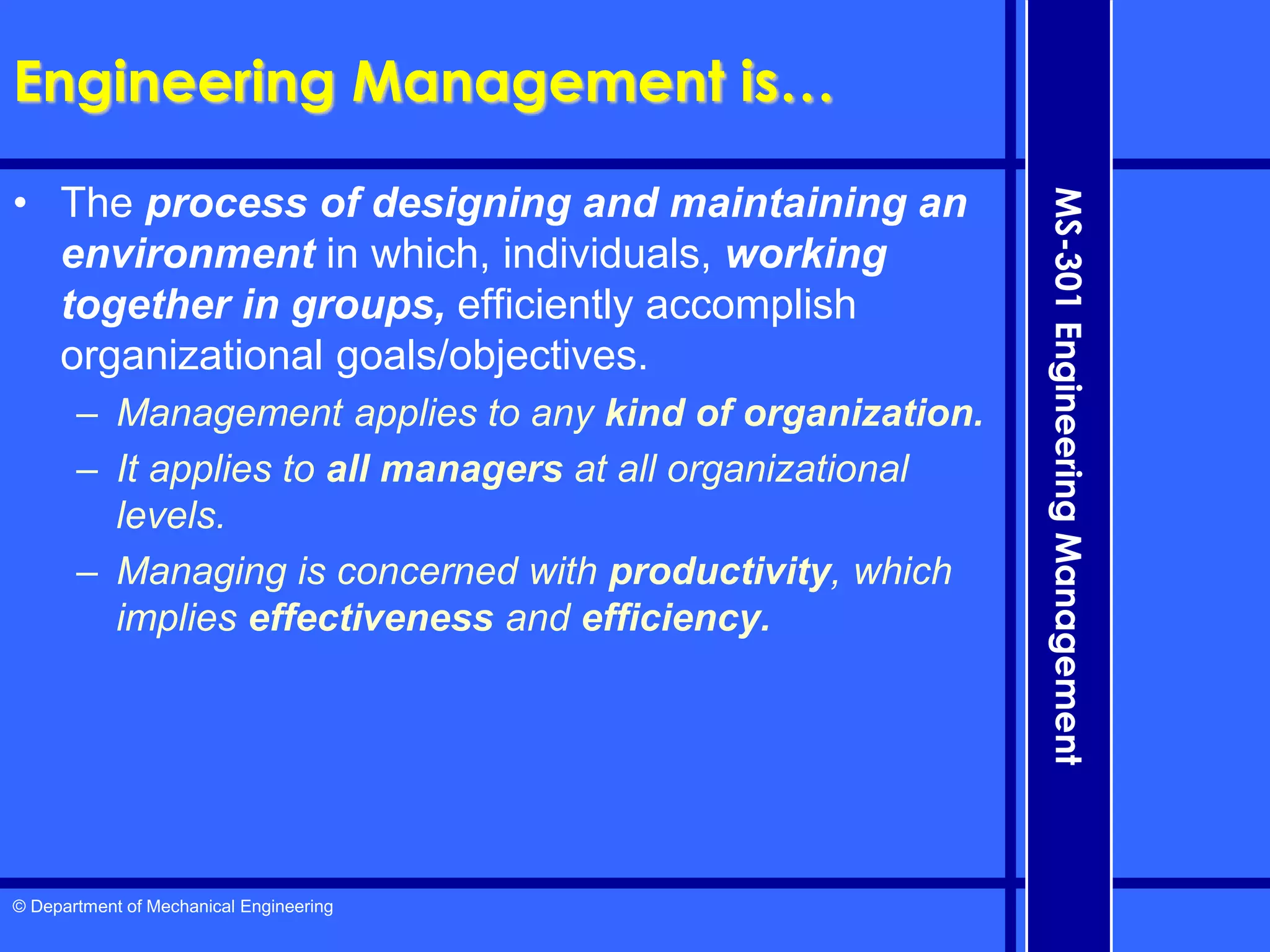 1. introduction to engineering management | PPTX