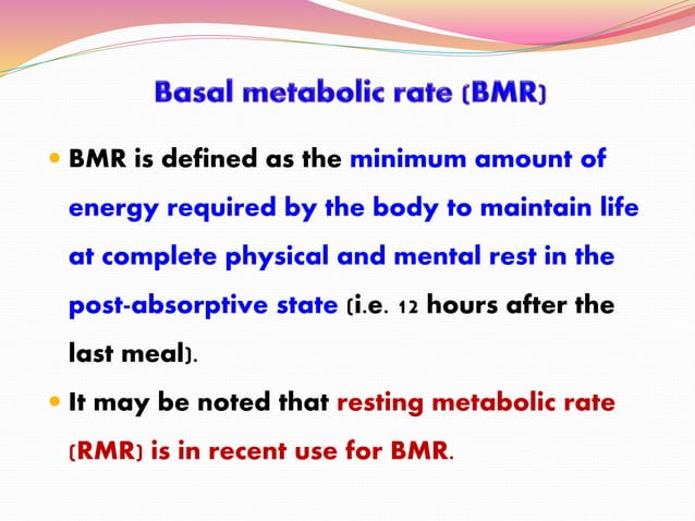 NUTRITION / BMR / SDA | PPT