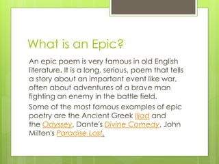 Old English Literature with exercises | PPTX