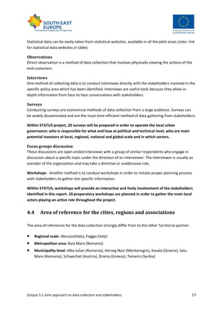 STATUS Collecting data and identifying stakholders | PDF