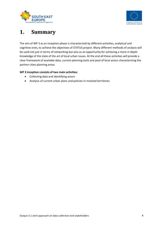 STATUS Collecting data and identifying stakholders | PDF